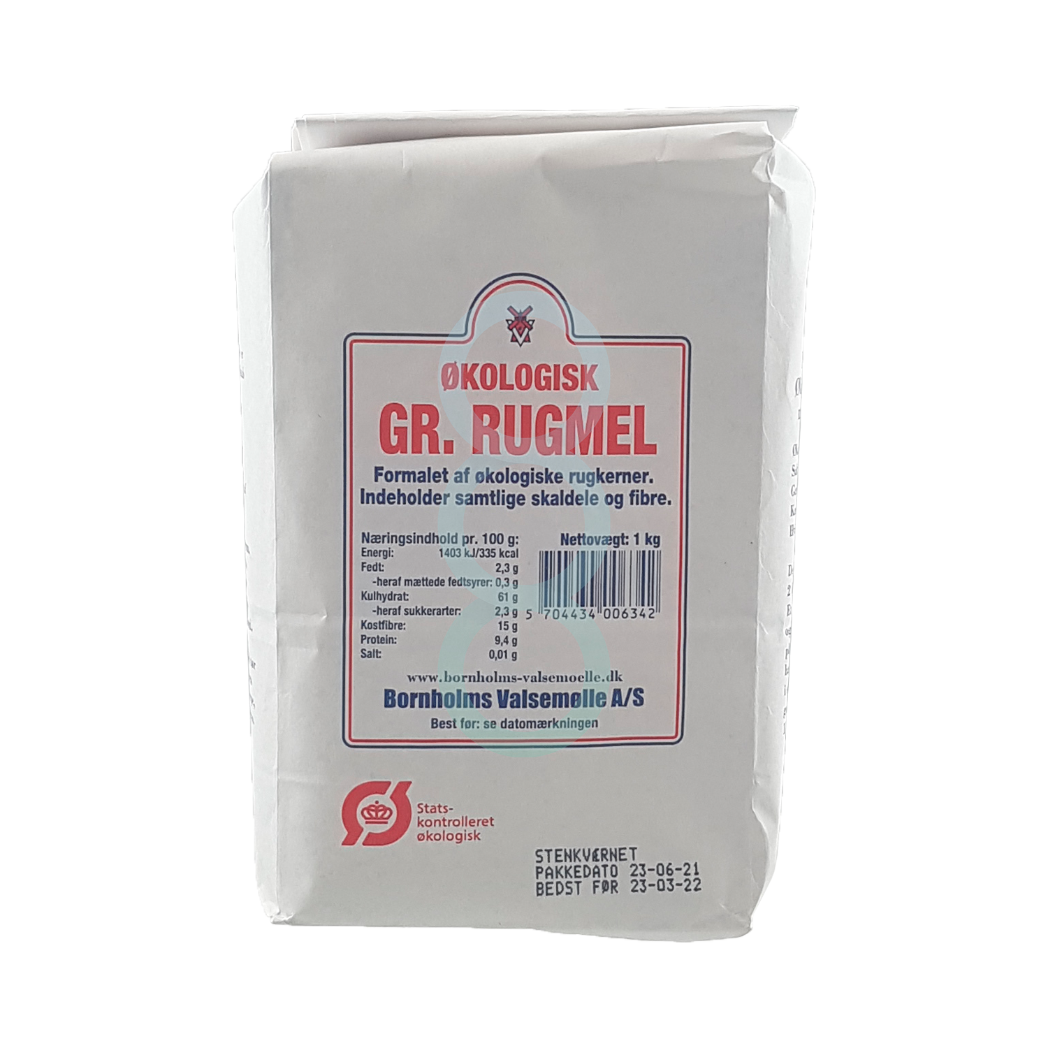 Bornholms Valsemølle | Økologisk Gr. Rugmel - 1 kg