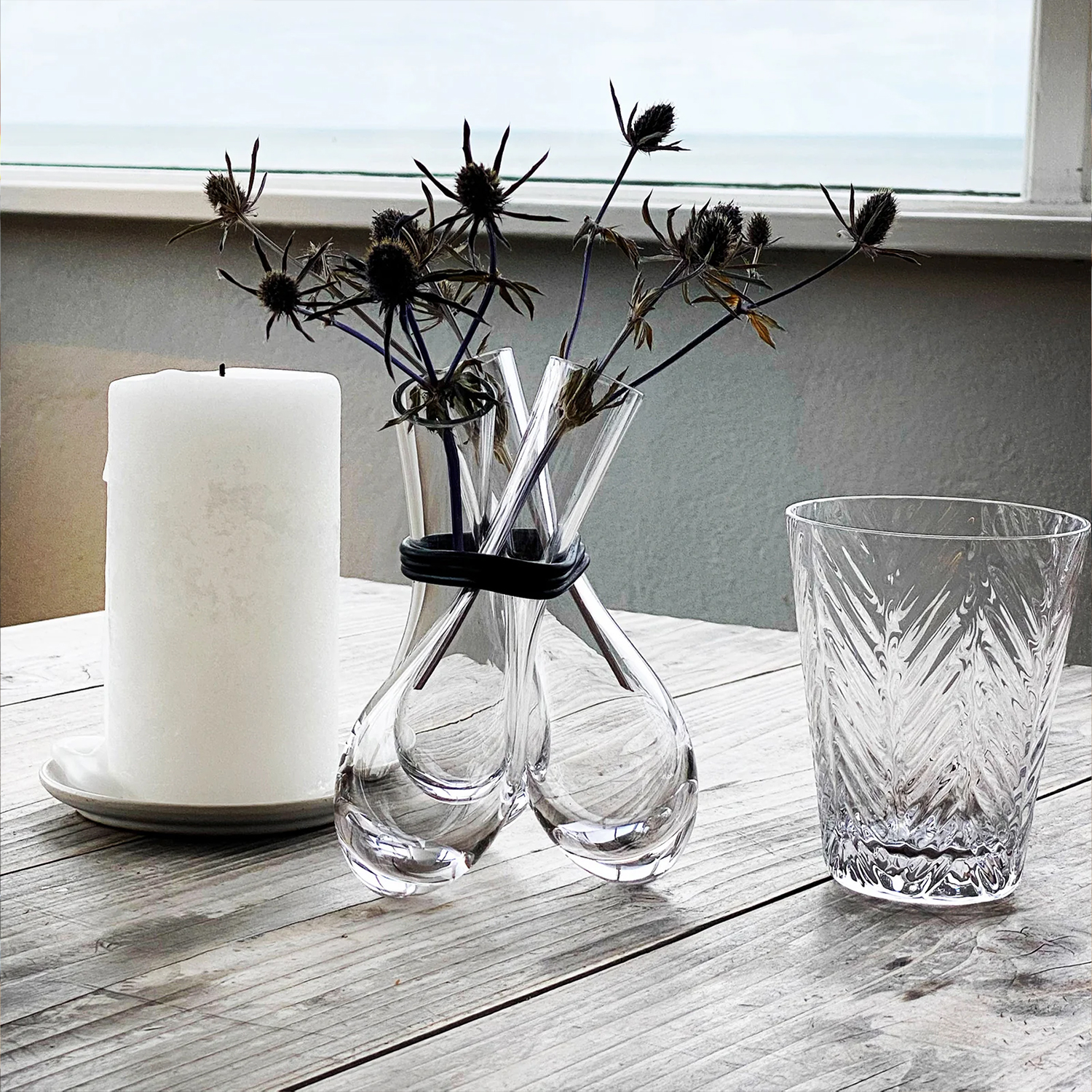 Baltic Seaglass - 8.stk Herringbone Water